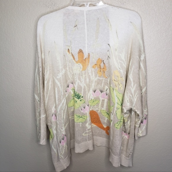 Anthropologie | Sweaters | Anthropologie Moth Koi Fish Pond Print ...